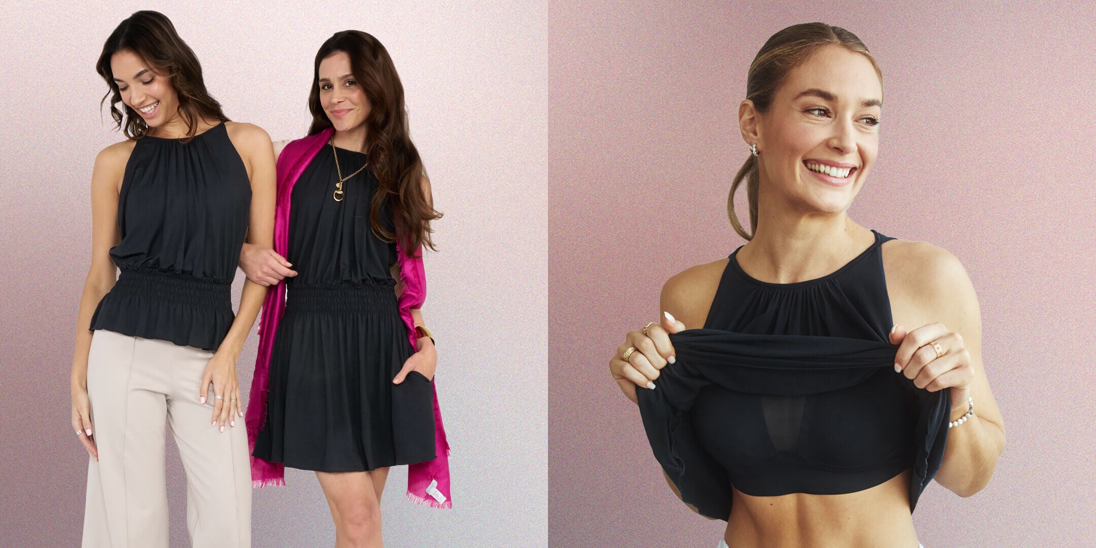 Performance fashion with built-in shapewear.