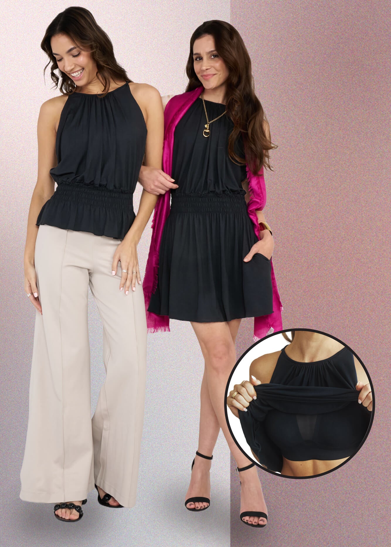 Performance fashion with built-in shapewear.